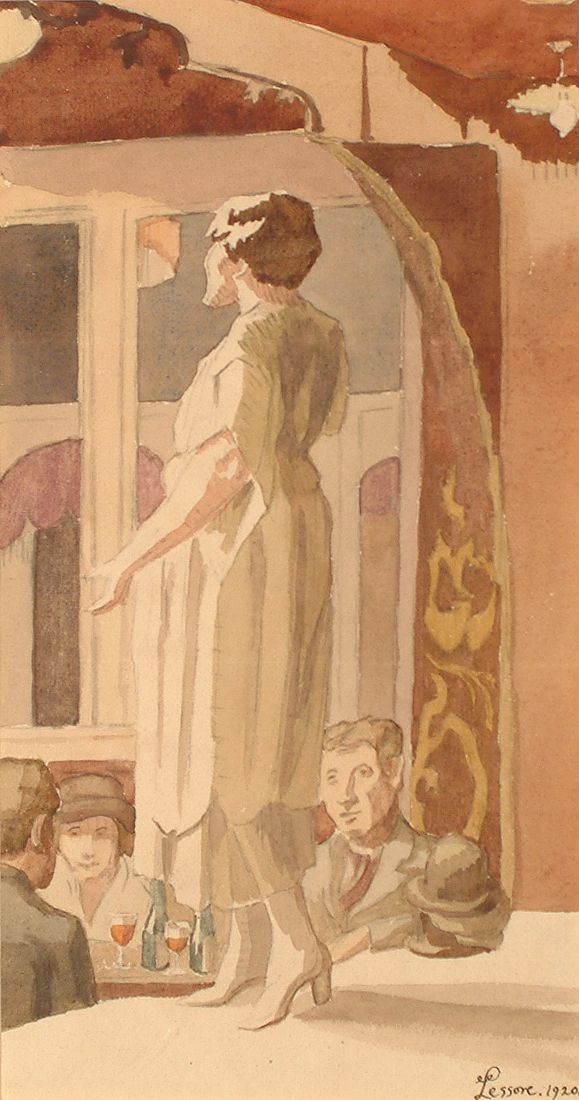 Bonhams : Therese Lessore (French, 1884-1945) Singer in a French cafe.