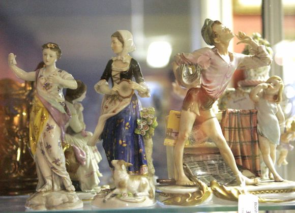 Bonhams : A group of seven Continental procelain figures,