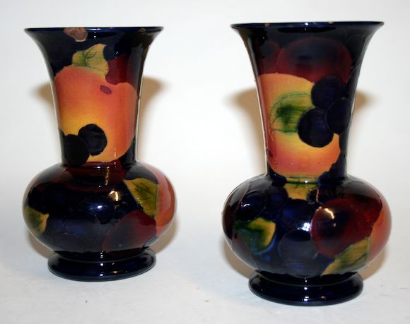Bonhams : A rare pair of Royal Stanley Jacobean 'Pomegranate' vases