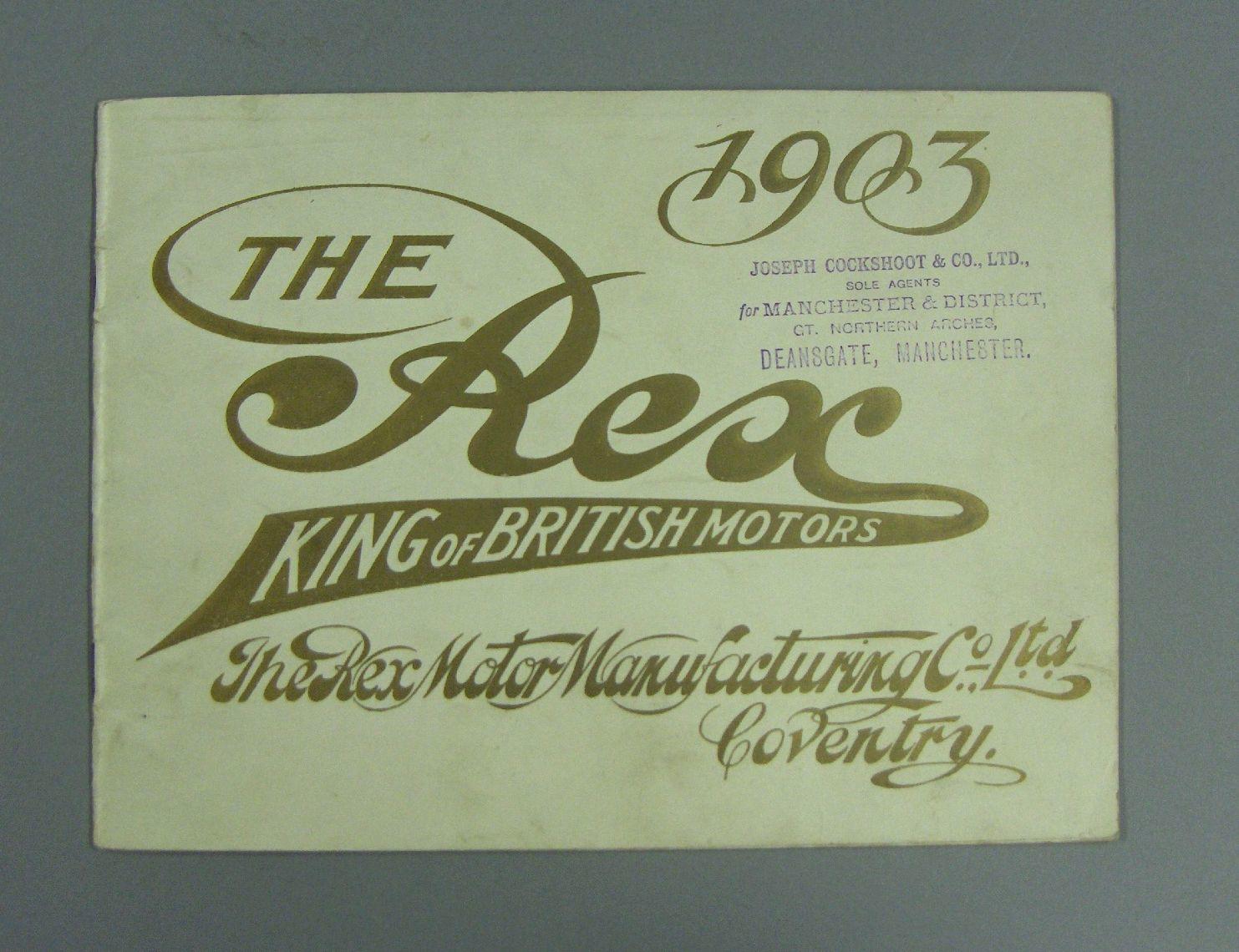 Bonhams Cars : A Rex Motor Manufacturing Company brochure, 1903,