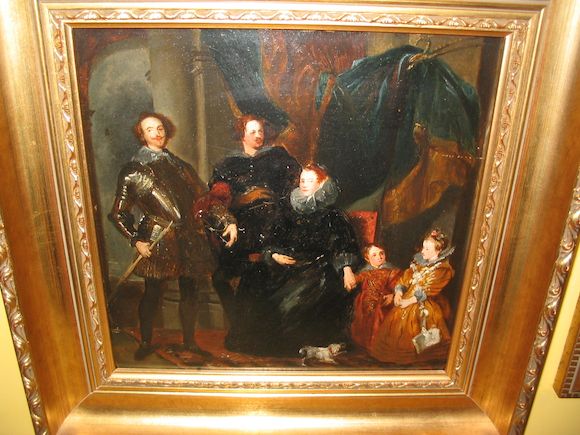 Bonhams : 19th Century English School A grand manner group portrait in ...