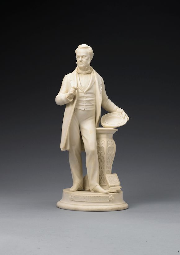 Bonhams : A rare Minton parian figure of Herbert Minton dated 1883
