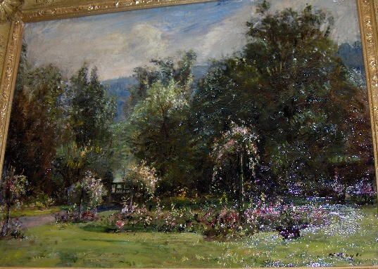 Bonhams : Herbert F. Royle (1870-1958) View of a summer garden