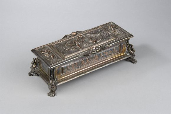 Bonhams : A Victorian plated casket by Elkington, Mason & Co.,