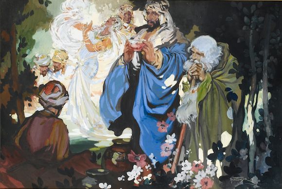 Bonhams : An Impressive Watercolour Inspired by `Omar Khayyam' by Harry ...