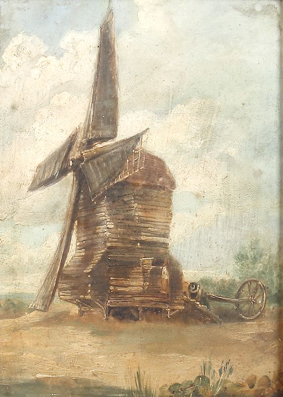 Bonhams : Nathaniel Philips a windmill and a country scene, 27cm x 19 ...