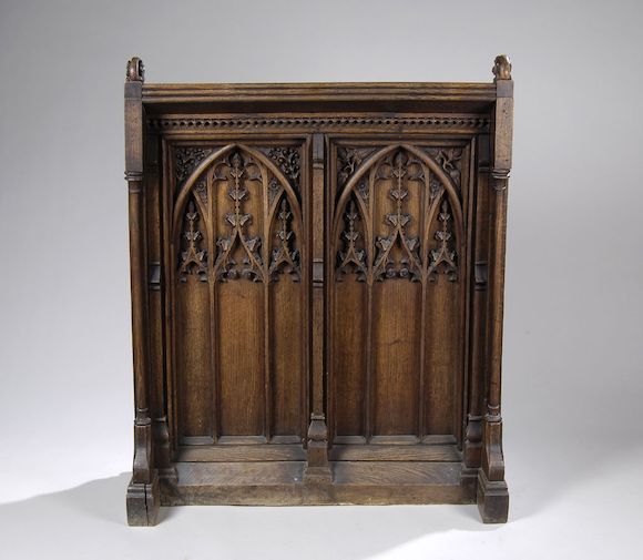 Bonhams : A Victorian carved oak lectern in the Gothic style