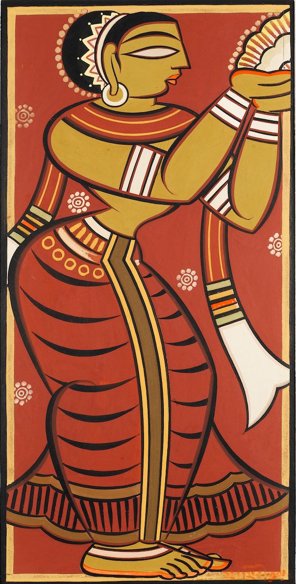 Bonhams : Jamini Roy (India, 1887-1972) Asparas