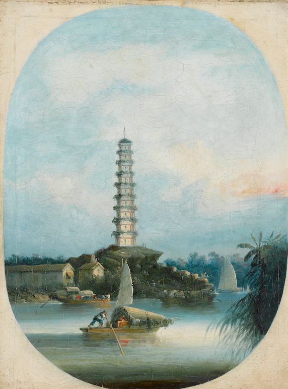 Bonhams : Namcheong (Chinese, fl.1840-1870) Nine-stage pagoda at ...