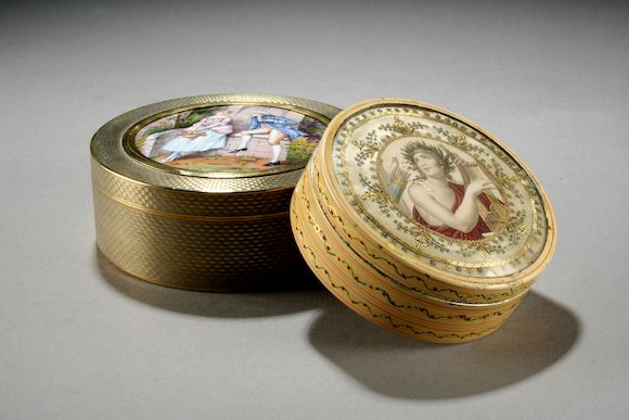 Bonhams : A French Limoges-type enamel and brass box
