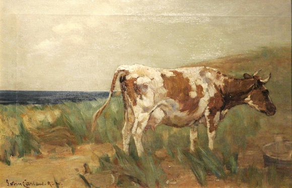 Bonhams : John Carlow RSW (1850-1934) Grazing on the dunes,
