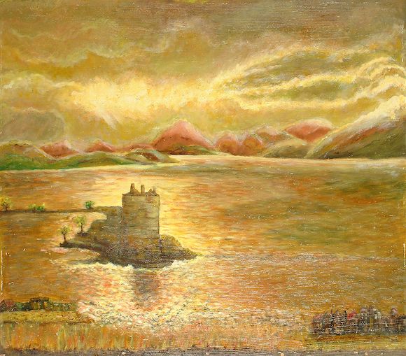 Bonhams : Fay Richmond (British, 20th century) Village by the sea.