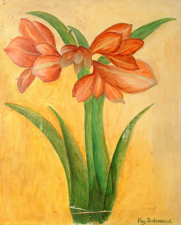 Bonhams : Fay Richmond (British, 20th century) Red flowers.