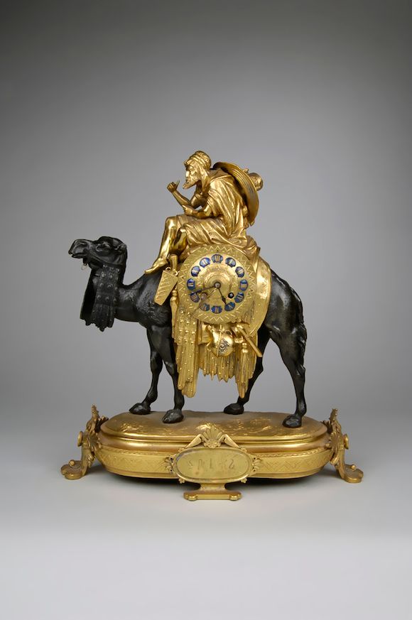 Bonhams : A 19th century French gilt metal and Spelter figural mantel ...