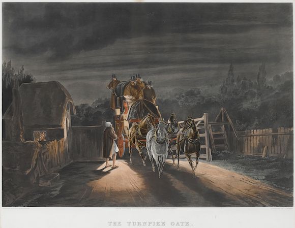 Bonhams : J Harris after C C Henderson The Turnpike Gate Aquatint, 1879 ...
