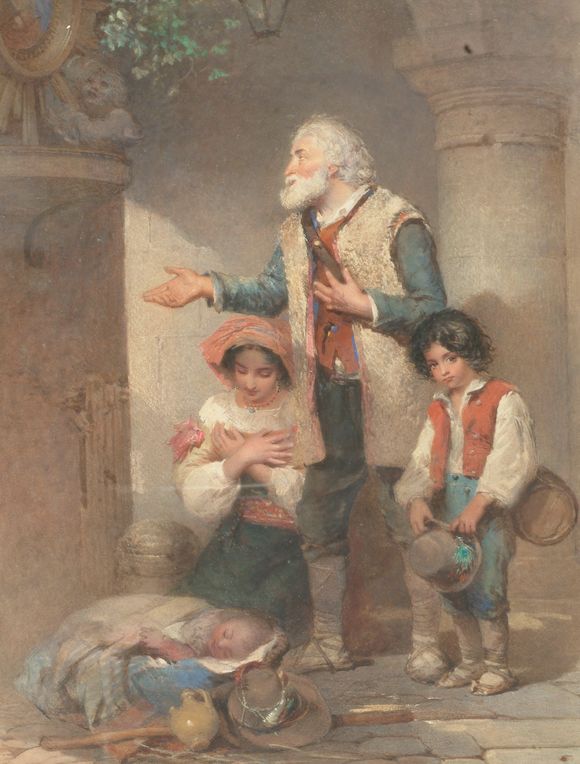 Bonhams : Henry Parsons Riviere (1811-1888) 'Pilgrims at a Shrine',