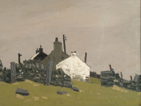 Bonhams : Sir Kyffin Williams (1918-2006) Cottages, Cesarea,