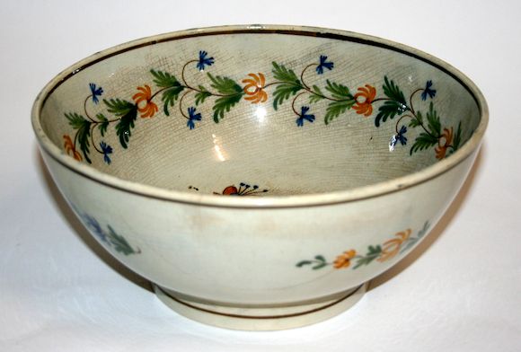 Bonhams : A pearlware punch bowl, circa 1790-1800