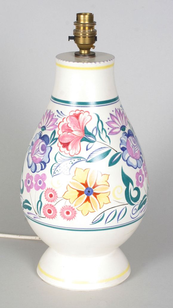 Bonhams : A Poole pottery lamp base