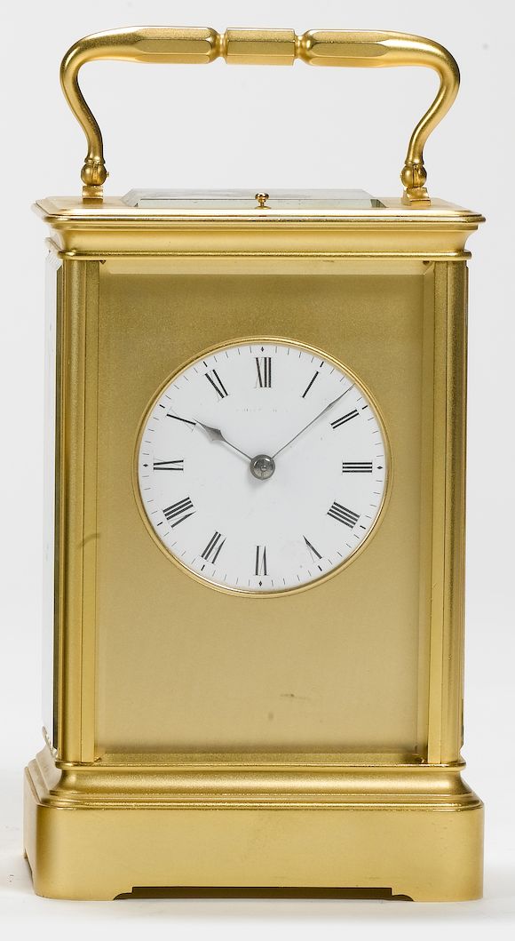 Bonhams : A late 19th century French brass giant repeating carriage ...