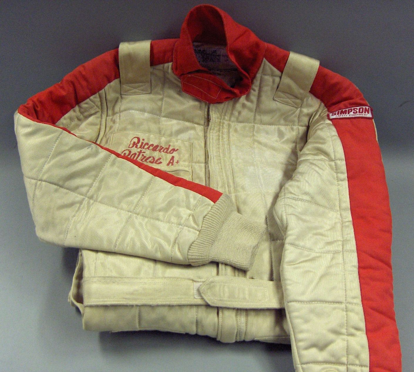 Bonhams Cars : A pair of Ricardo Patrese racing overalls,