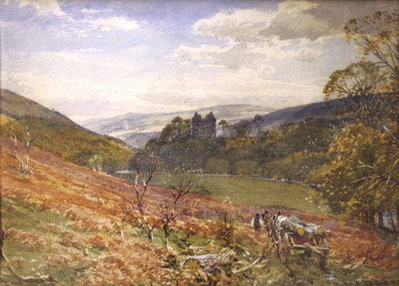 Bonhams : Tom Scott RSA (1854-1927) "Newark Castle, Yarrow"