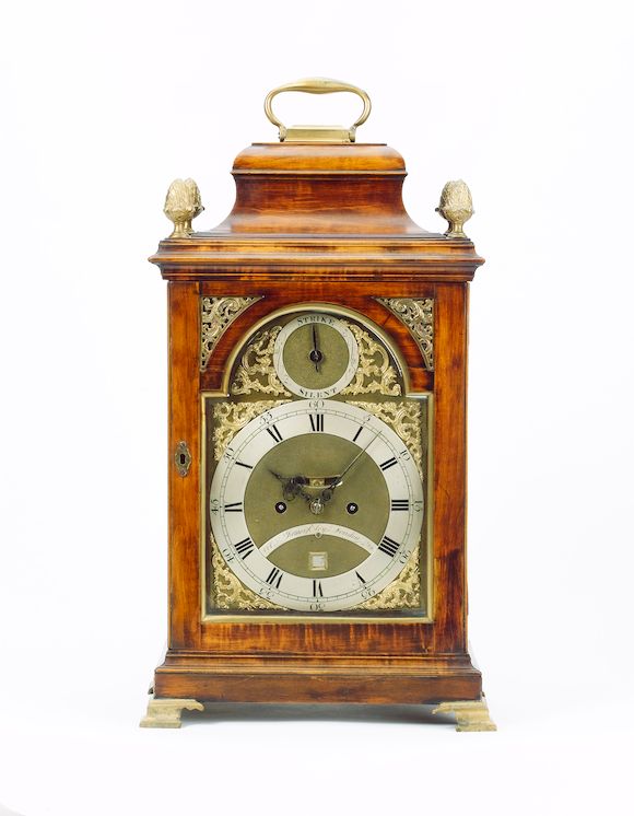 Bonhams : A mid 18th century fruitwood bracket clock James Eley, London