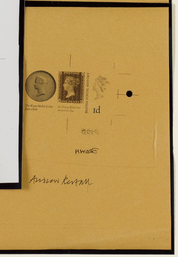 Bonhams : Essays Essay printed in black on buff coloured gummed paper ...