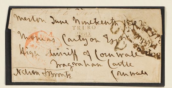 Bonhams : Postal History Horatio, Lord Nelson 1802 June 19 autograph ...