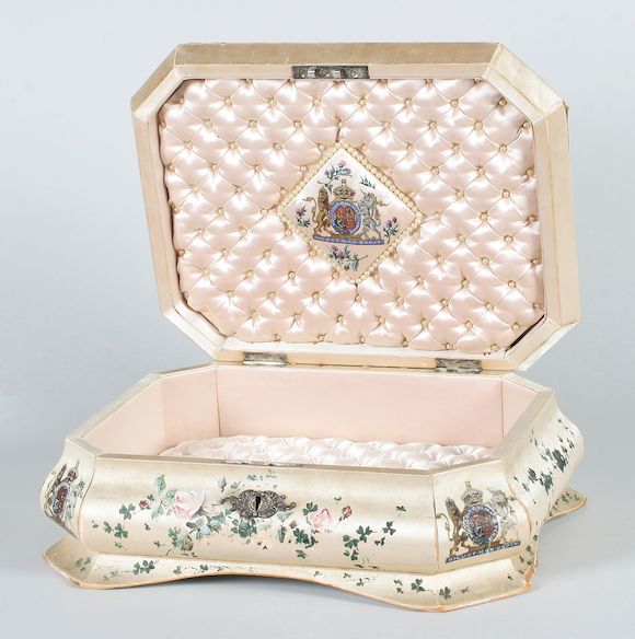 Bonhams : An unusual Edwardian work box of bombe form