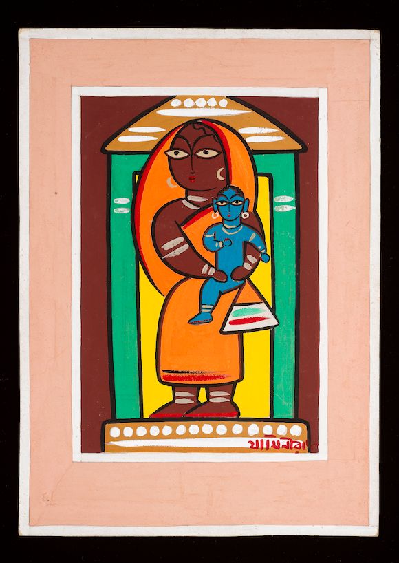 Bonhams : Jamini Roy (India, 1887-1972) Mother and Child