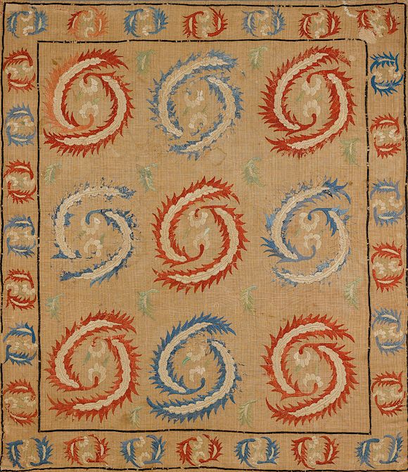 Bonhams : An Ottoman linen Wrapping Cloth (Bohça) Turkey, 18th Century