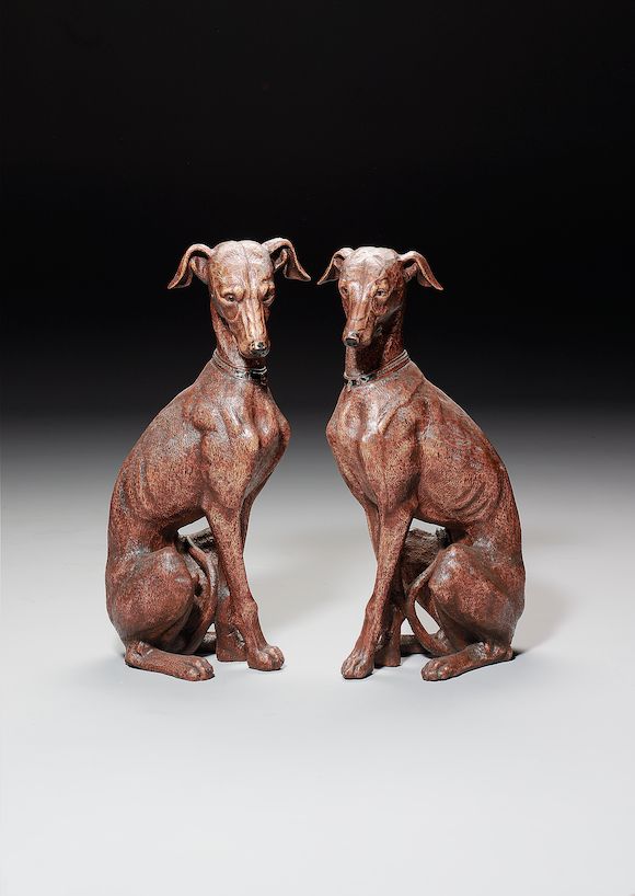 Bonhams : A pair of Black Forest carved and stained linden wood models ...