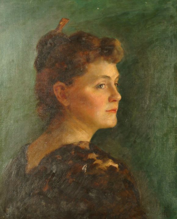 Bonhams : Florence E Hoare (British, exb. 1920) Portrait of a lady.