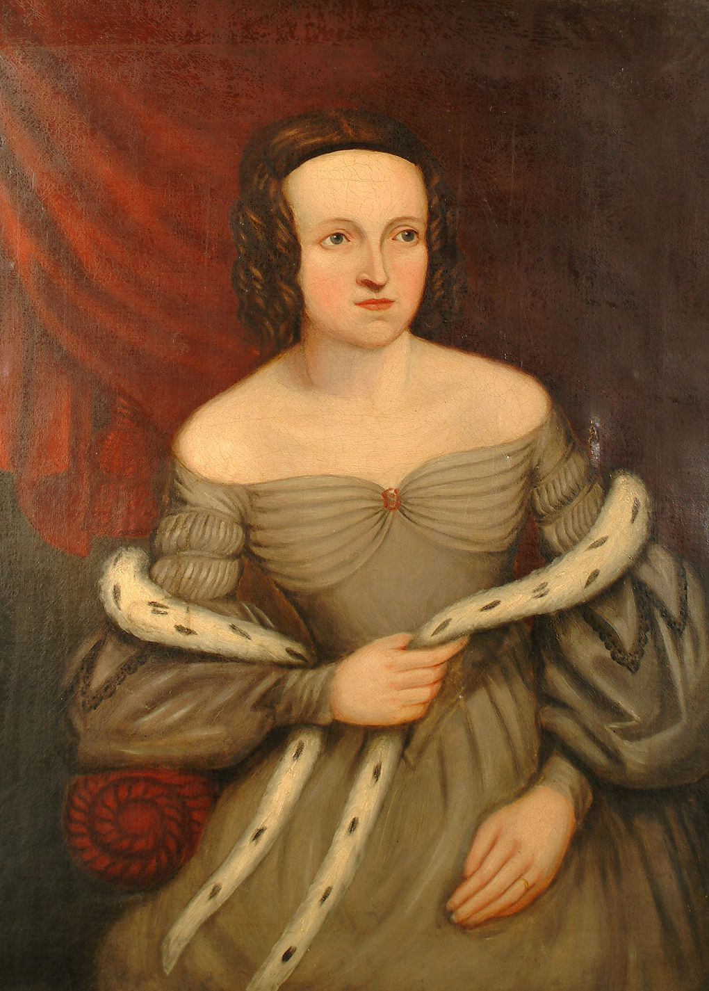 Bonhams : English School, 19th Century Portrait of a lady with an ...