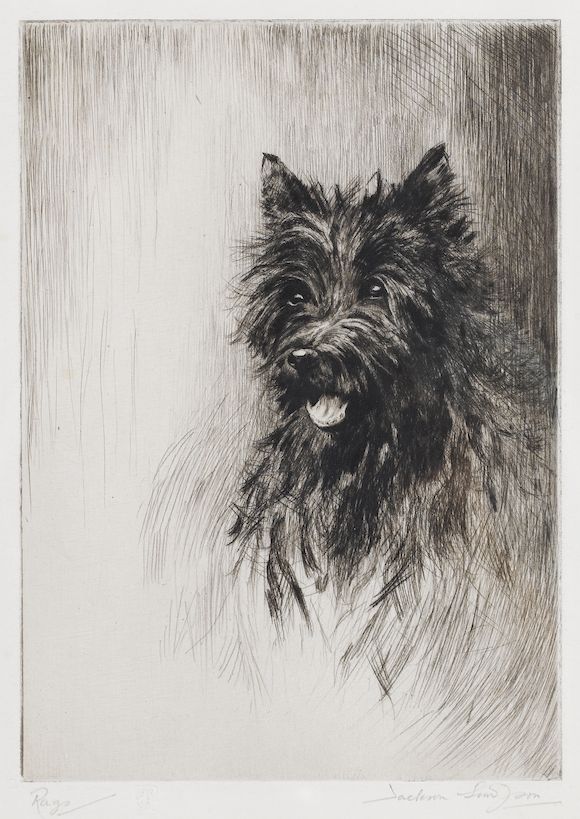 Bonhams : Jackson Simpson (British 20th Century) Rags 7 1/2 x 5 1/2 in ...