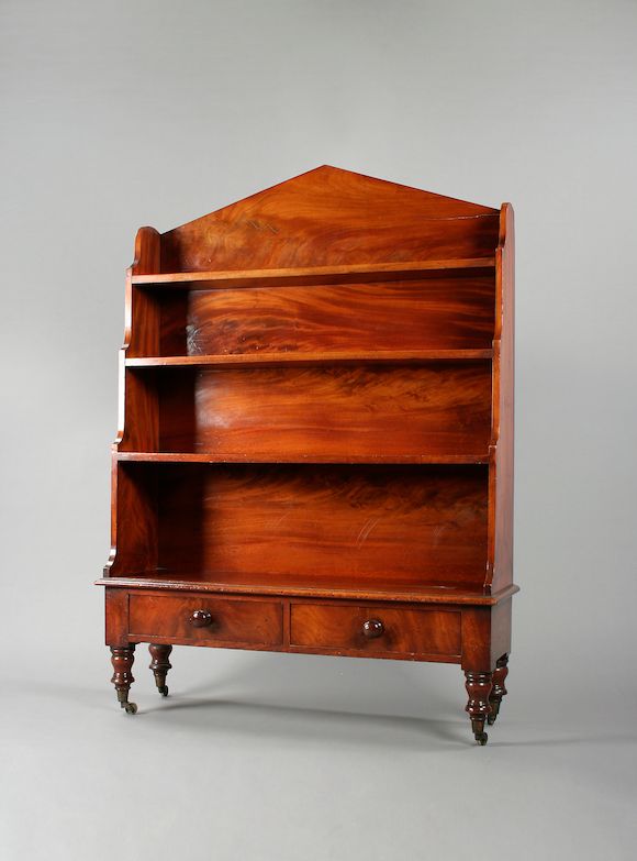 Bonhams : An early 19th century mahogany 'waterfall' open bookcase