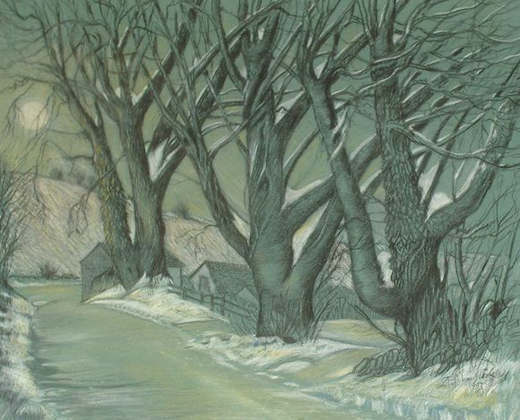 Bonhams : Frank Palmer Cook (British, 20th Century) A winter landscape.