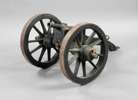 Bonhams : A 19th century bronze barrel miniature cannon