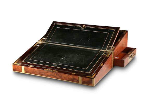 Bonhams : The large Victorian rosewood and brass bound rectangular ...