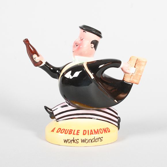 Bonhams : A Double Diamond running man water jug by Beswick