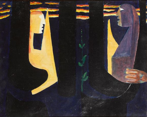 Bonhams : Biren De (India, b. 1926) Encounter: Night Arrives