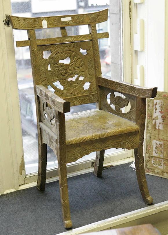 Bonhams A Profusely Carved Chinese Armchair
