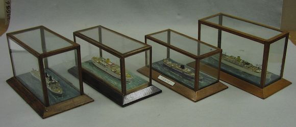 Bonhams : A collection of miniature waterline display models of ocean ...
