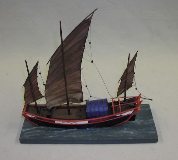 Bonhams : An uncased miniature waterline model of a Chinese sampan ...