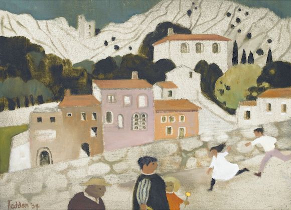 Bonhams : Mary Fedden R.A. (British, b.1915) Children playing in a ...