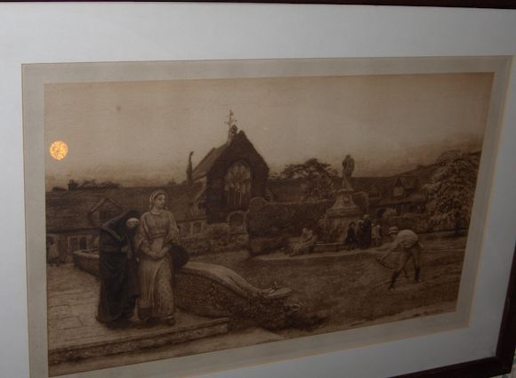 Bonhams : ROBERT MACBETH, 1848-1910 Figures in a Garden etching proof ...