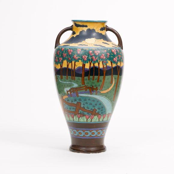 Bonhams : Frederick Rhead for Foley Pottery An Intarsio Twin Handled ...