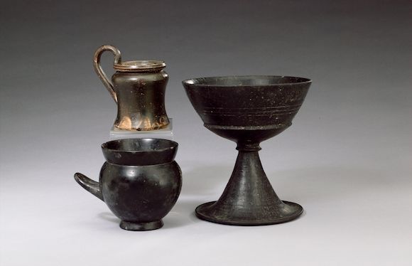 Bonhams : Two Etruscan Bucchero ware vessels and an Etruscan black ...