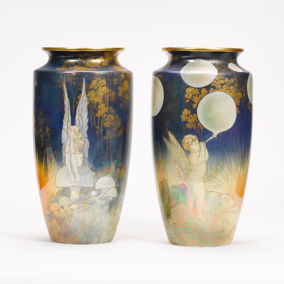 Bonhams : Walter Slater for Shelley An Impressive Pair of Lustre Vases ...
